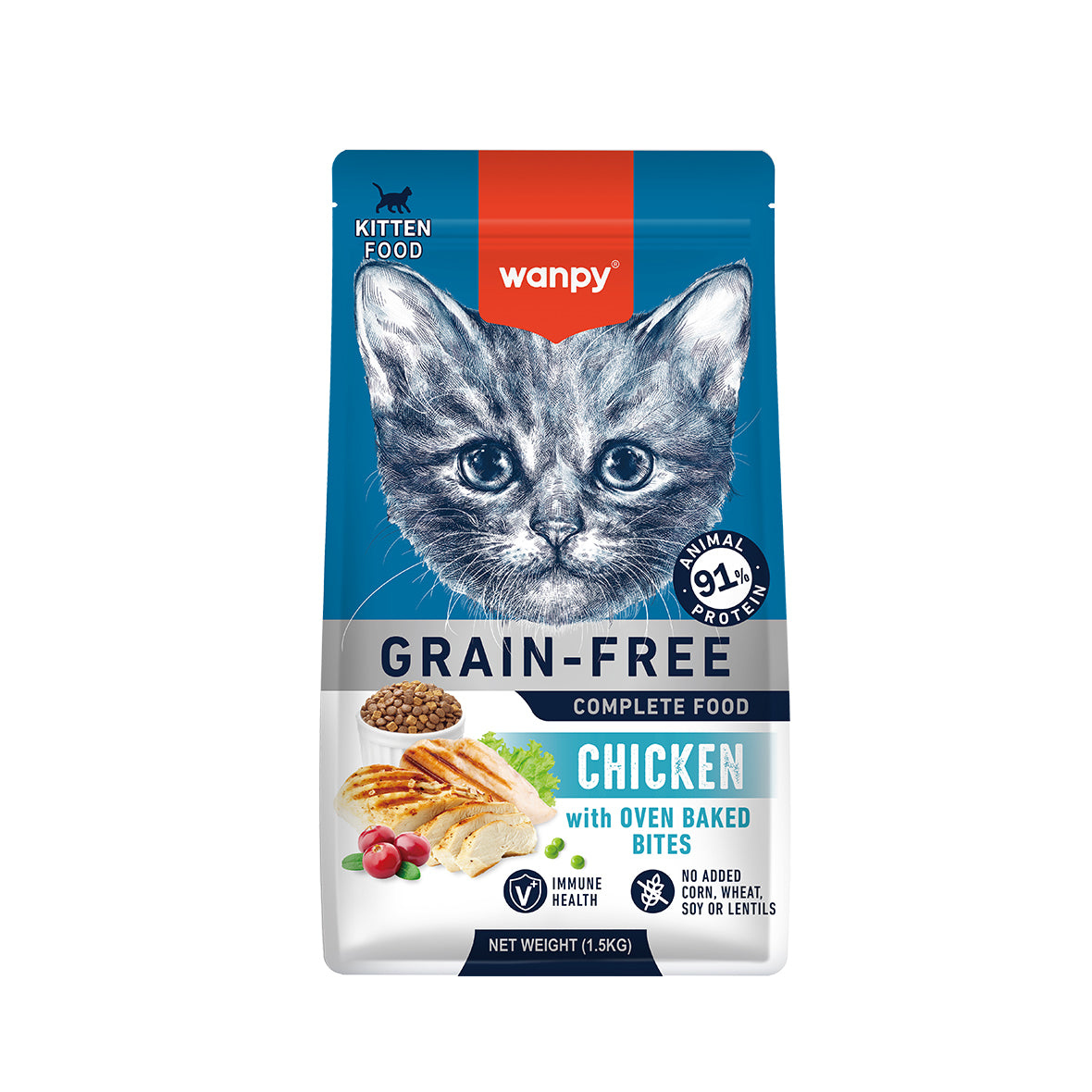Wanpy Grain Free Dry Food For Kitten-Chicken 1.5Kg – treegroup.co
